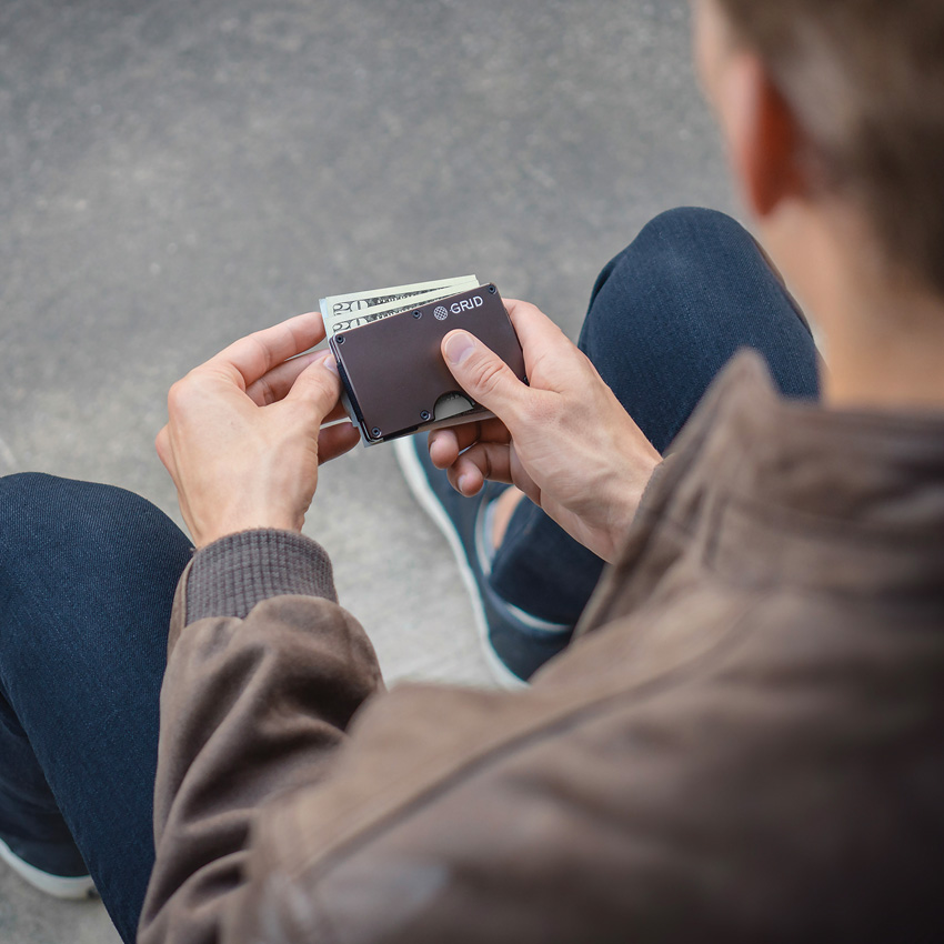 GRID Wallet Gunmetal Aluminum Wallet for Sale $35.10